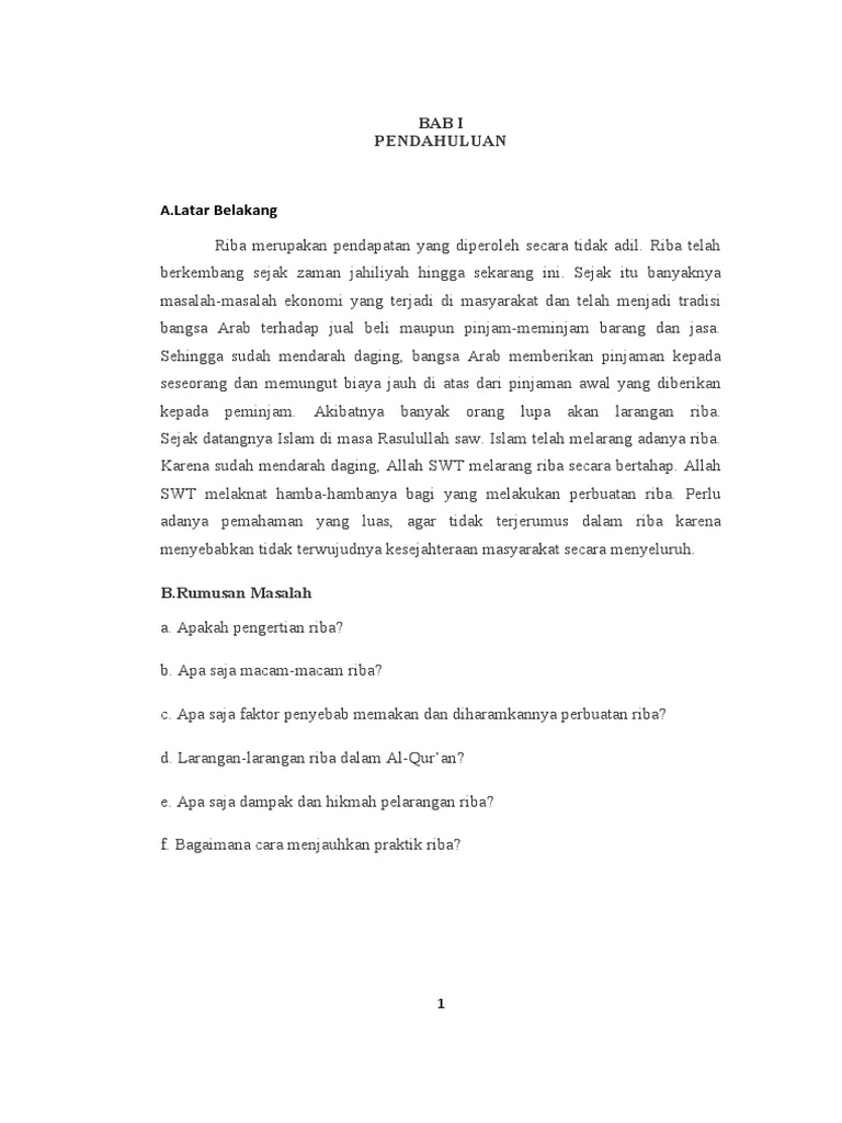 Makalah Riba 2 | PDF