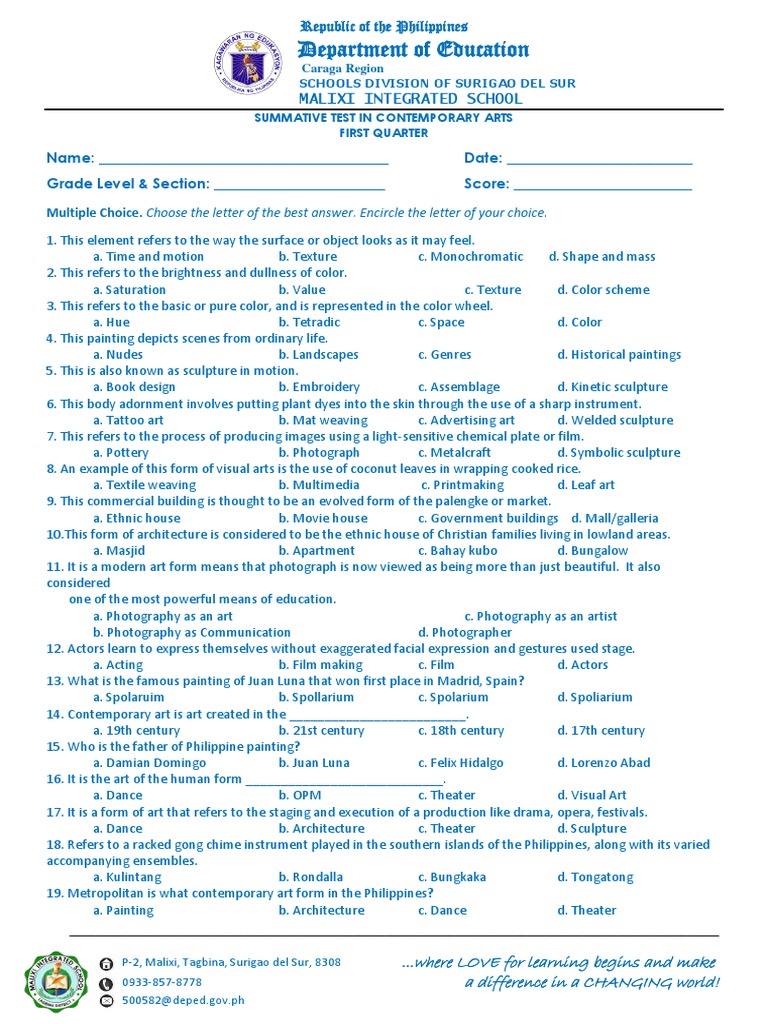 Cpar Q1 | PDF | Color | Paintings