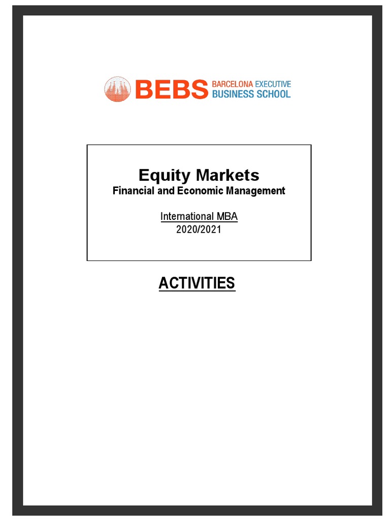 3 Activities EQUITY | PDF | Price–Earnings Ratio | Dividend