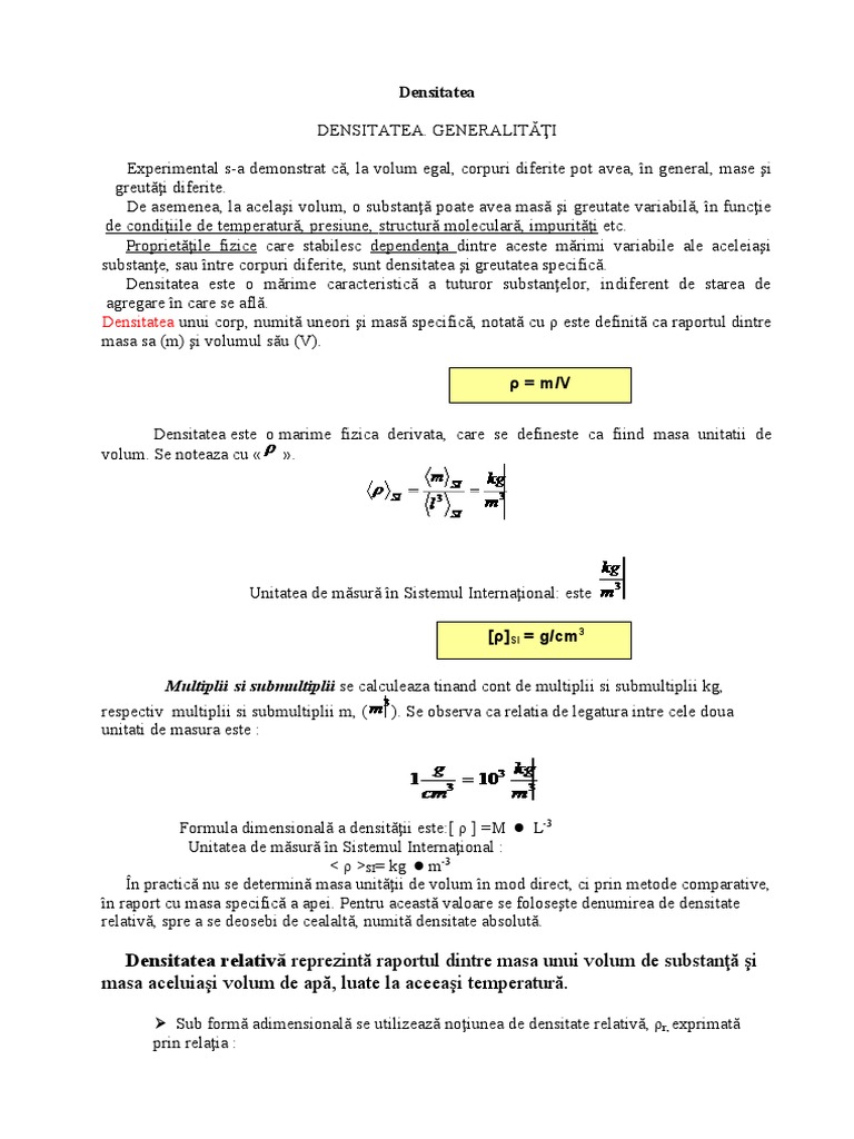 Densitate | PDF
