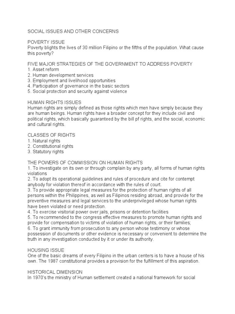 Addressing Poverty and Human Rights in the Philippines | PDF ...