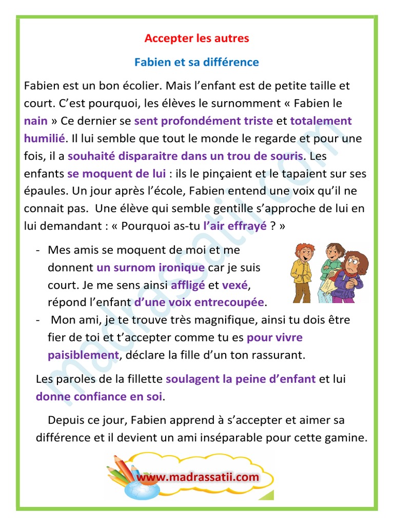 Accepter la différence : l'histoire de Fabien | PDF