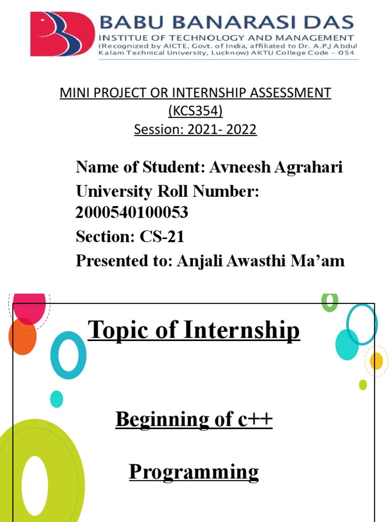 C++ Internship Assessment 2021-2022 | PDF | Data Type | Pointer ...