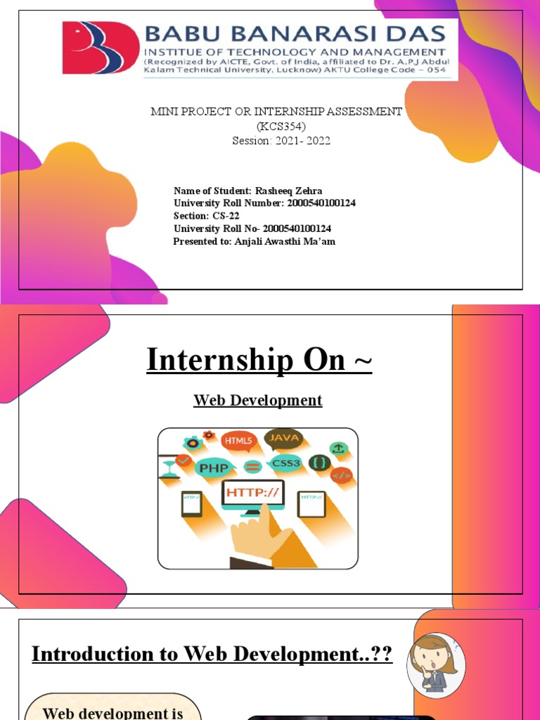 Web Development Internship Report: A Four Week Progress on HTML, CSS, JavaScript, and Bootstrap ...