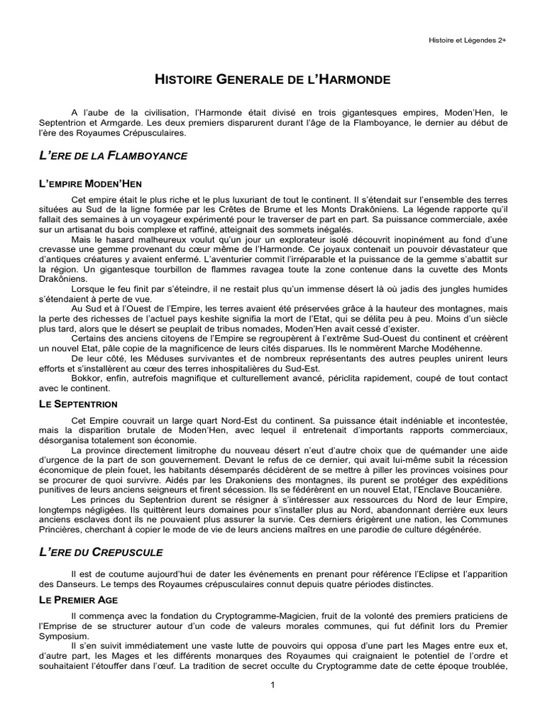 Agone - Histoire Générale Des Royaumes Crepusculaires | PDF