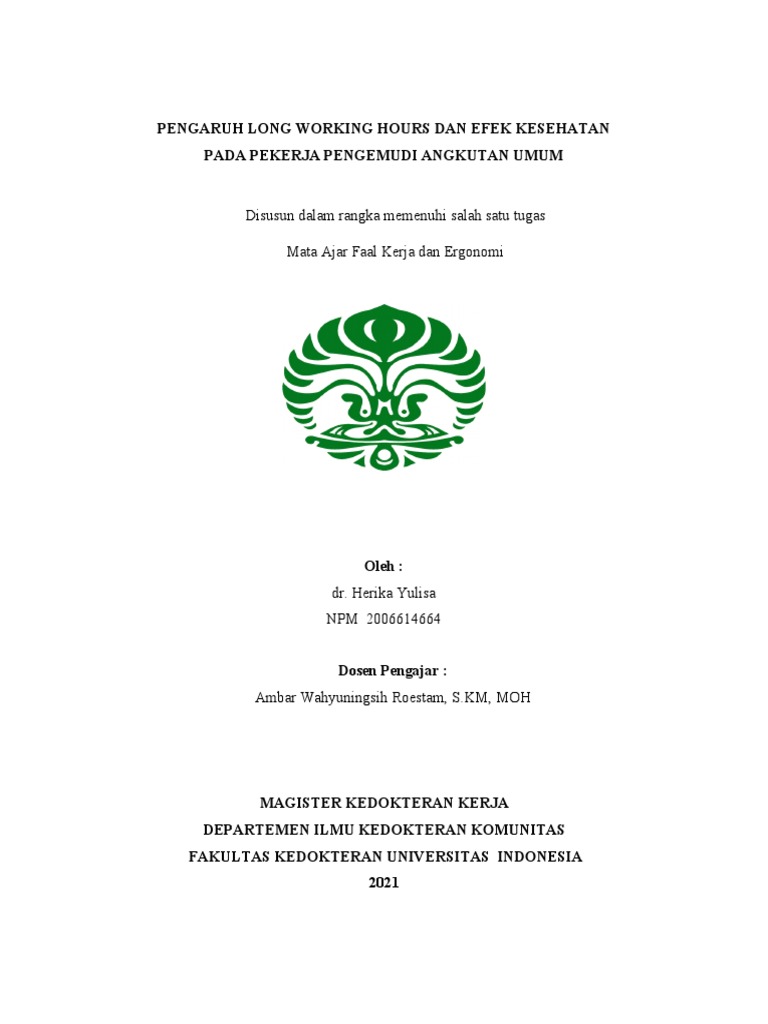 Long Working Hours - Herika Yulisa | PDF