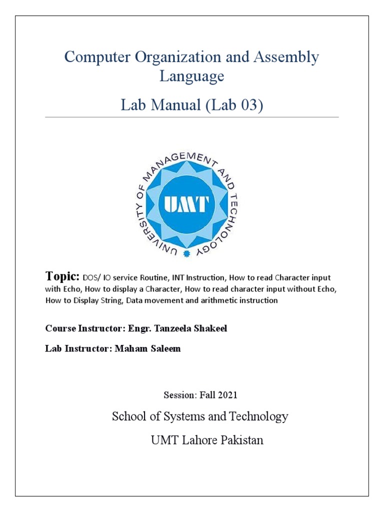 COAL Lab 3 | PDF | Input/Output | Bios