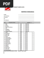 Format Cheklist Pemeriksaan Kendaraan Operasional Perusahaan | PDF