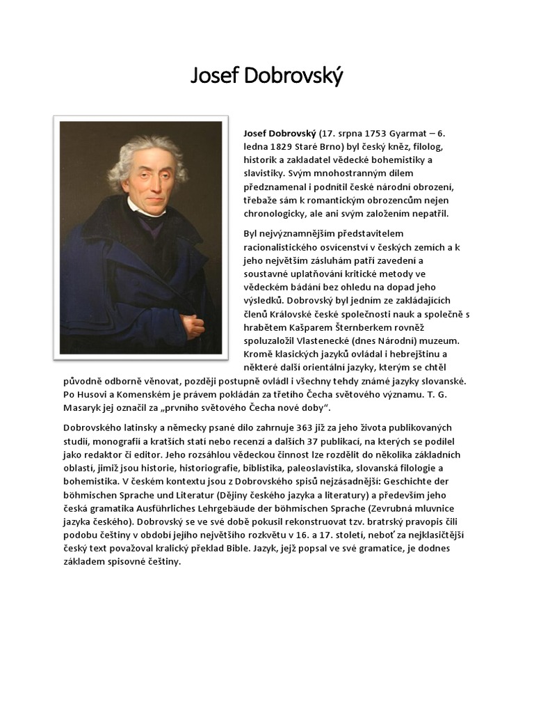 Josef Dobrovský | PDF