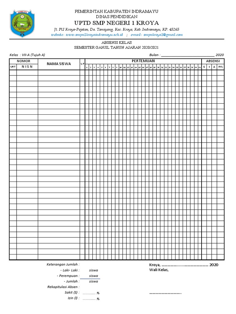 Format Nilai Harian Dan Pat 2021 Ok | PDF