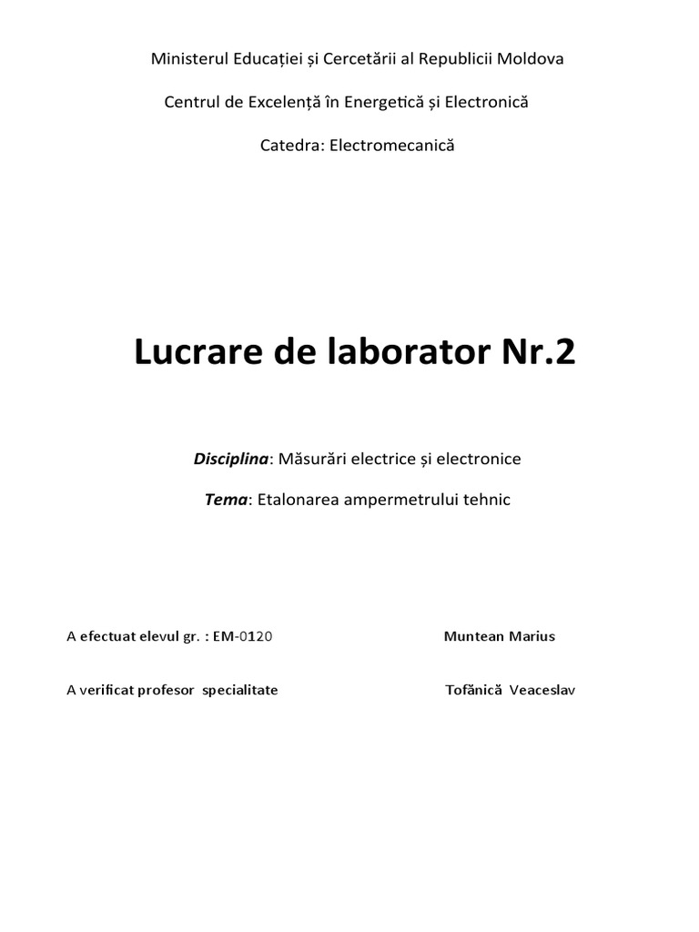 Lucrarea de Laborator Nr.2 | PDF