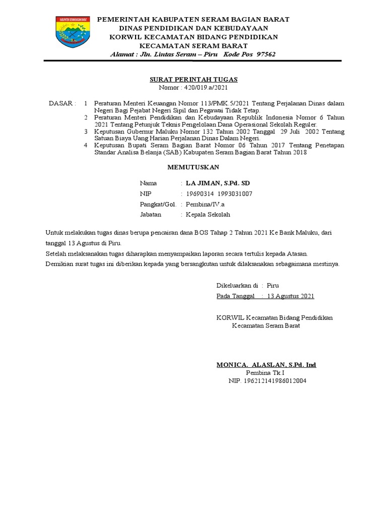 Surat Perjalanan Dinas | PDF