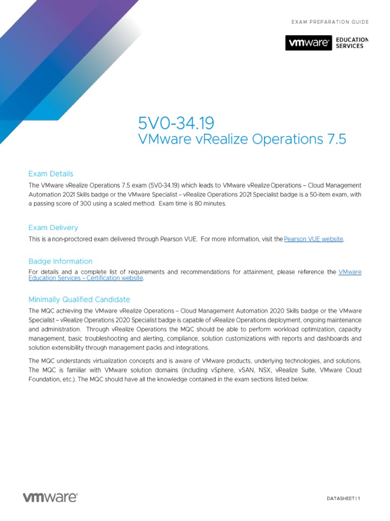 Vmware Exam Preparation Guide | PDF