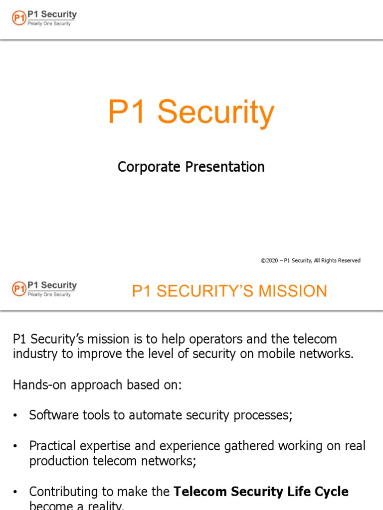 P1 Security - Corporate Presentation 2020 Q4 | PDF | Ip Multimedia ...
