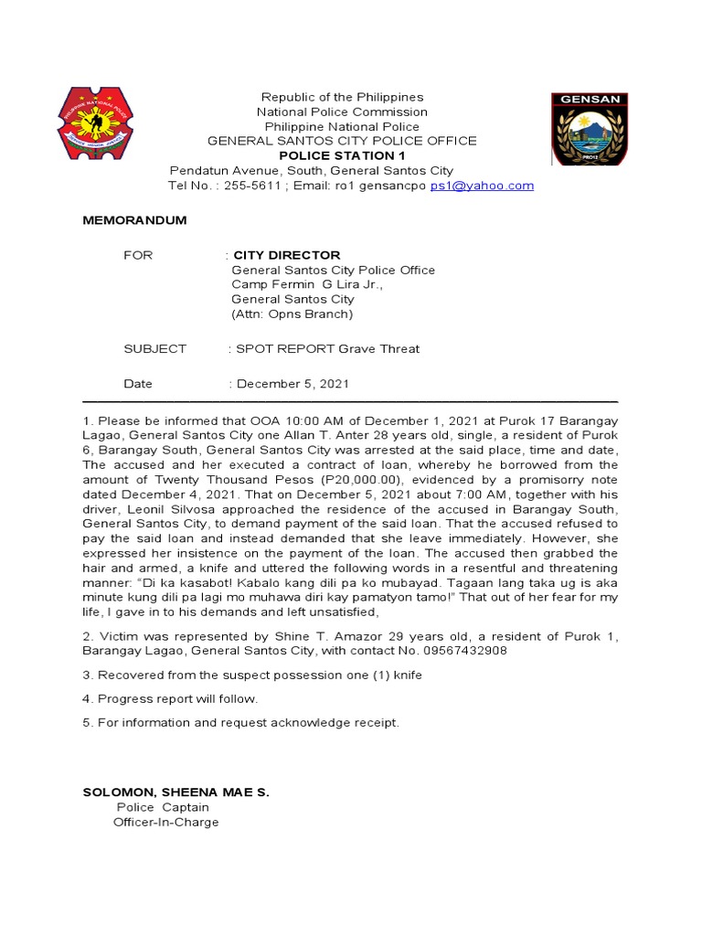 Spot Report1 | PDF