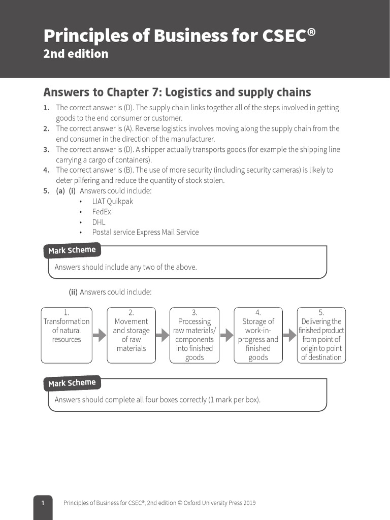 Principles of Business For CSEC®: 2nd Edition | PDF | Logistics ...