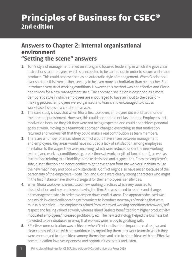 Principles of Business For CSEC®: 2nd Edition | PDF | Employment ...