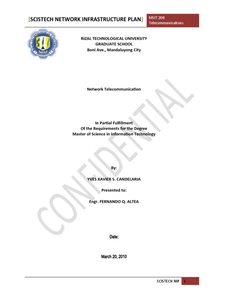 Scistech Network INFRASTRuCTURE PLAN 1 | PDF | Computer Network ...