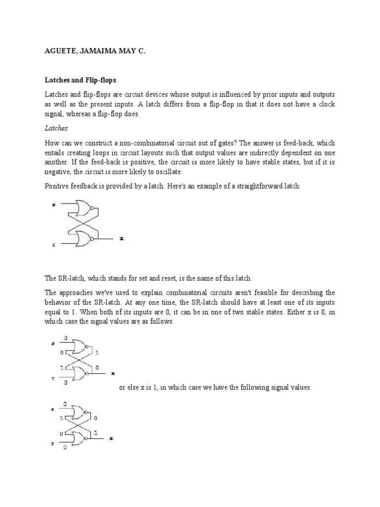 Latches & Flipflops | PDF | Feedback | Electronic Engineering