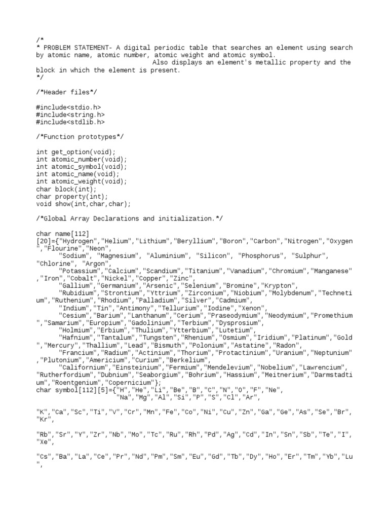 Modern Perodic Table Project Text | PDF | Periodic Table | Chemical ...