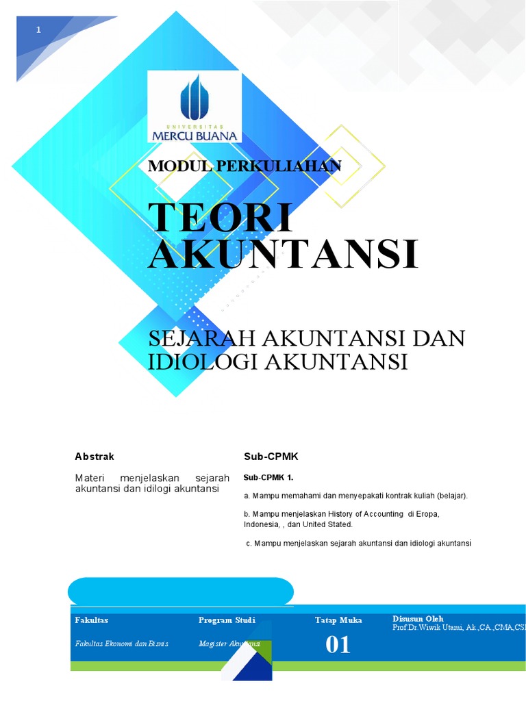 Modul Teori Akuntansi Sesi 1 | PDF