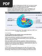 Cells Cheat Sheet | PDF | Cell (Biology) | Endoplasmic Reticulum