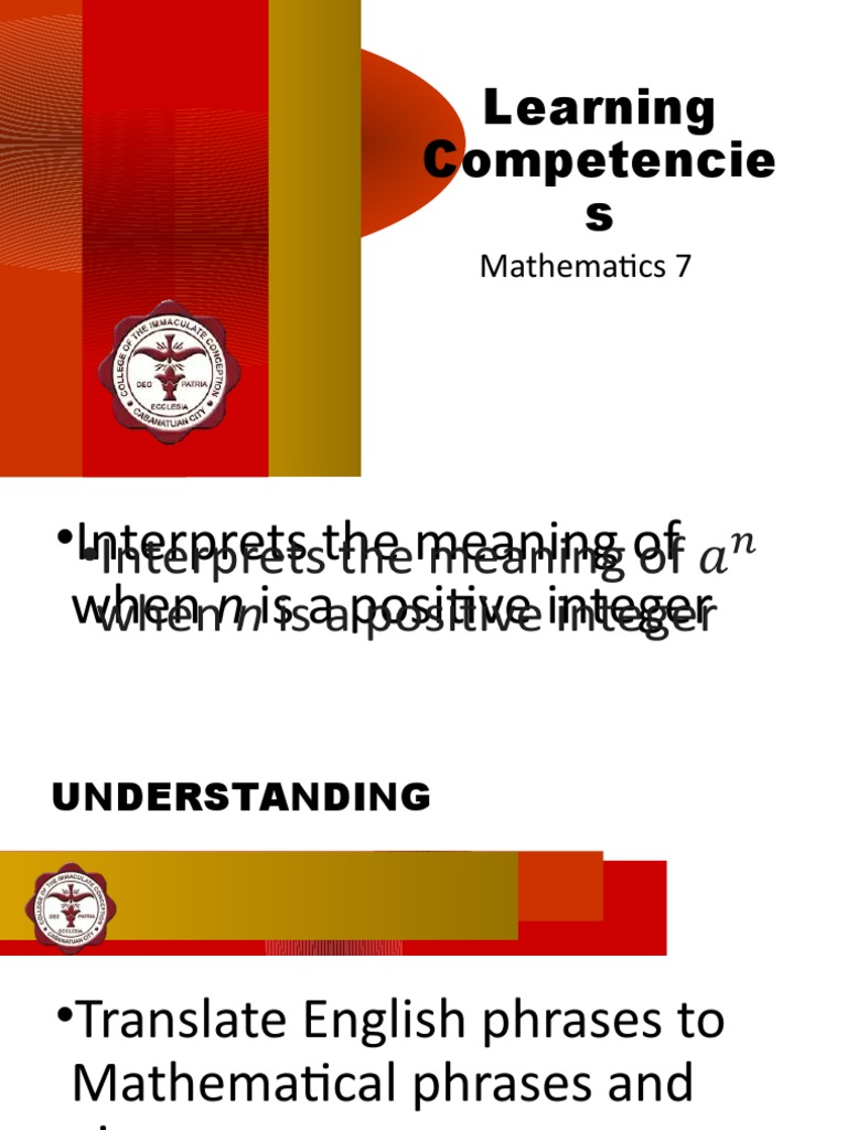 Learning Competencie S: Mathematics 7 | PDF | Language Arts & Discipline