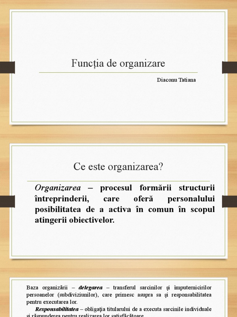 Tema 5. Funcția de Organizare | PDF