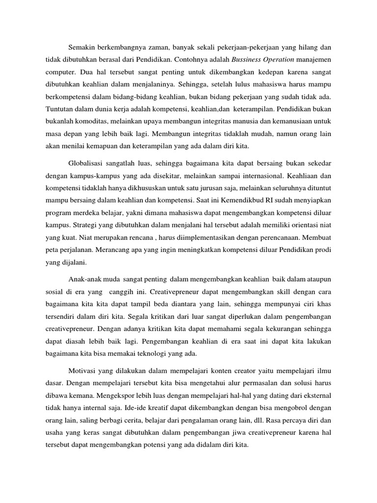 Resume Talkshow PKKMB Fe Uny 2021 | PDF