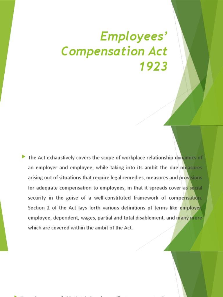 Overview of Employees’ Compensation Act | PDF | Employment | Relationships