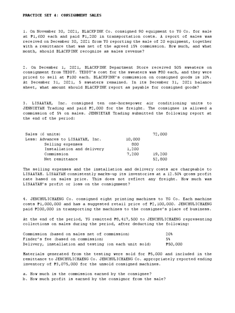 CONSIGNMENT | PDF | Expense | Prices