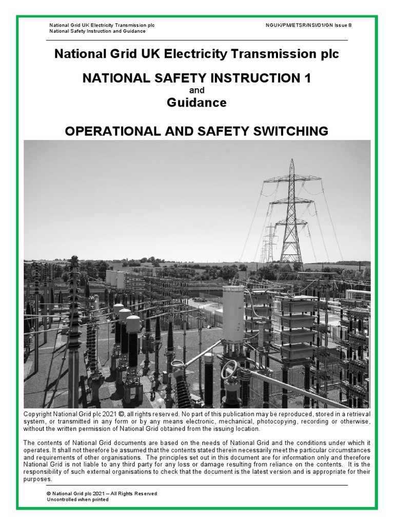 NSI 01 and Guidance - Operational & Safety Switching - Issue 8 | PDF ...