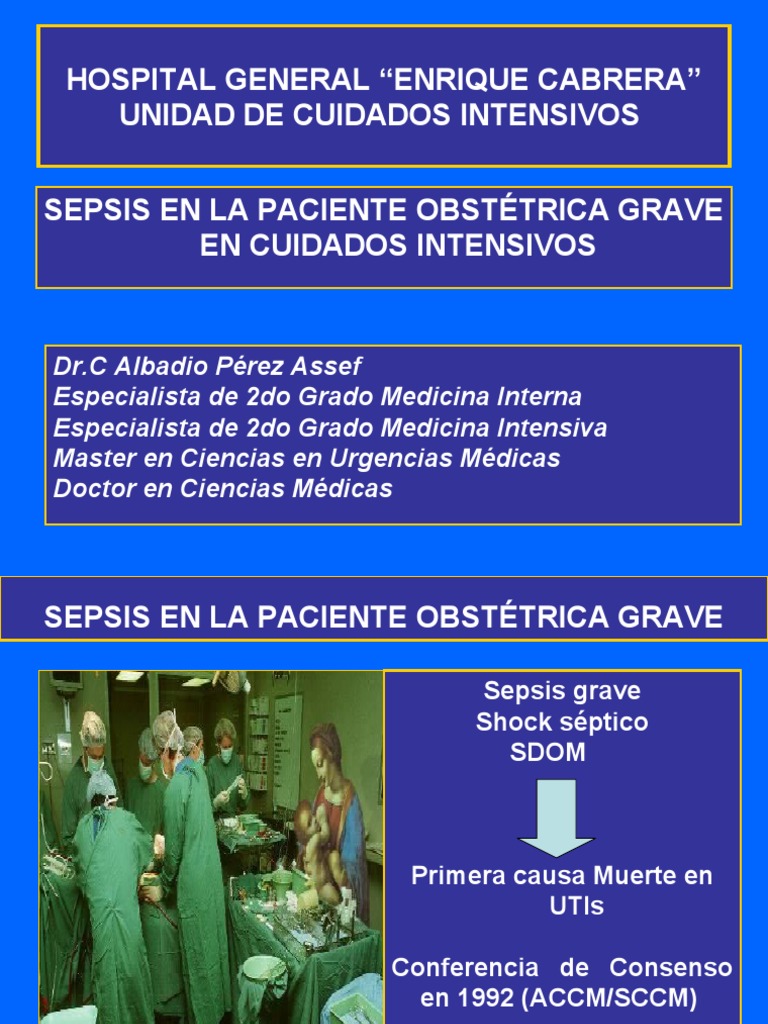 Sepsis Obstétrica Grave Nal Junio 09 | PDF | Septicemia | Emergencias ...