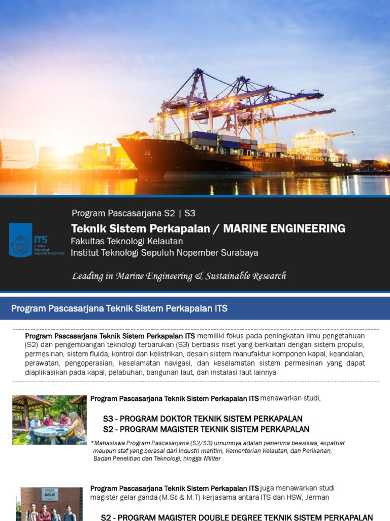 Pascasarjana Teknik Sistem Perkapalan - Open House Pascasarjana ITS | PDF
