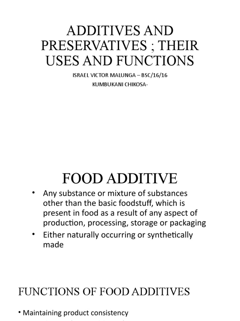 Additives and Preservatives | PDF | Foods | Flavor