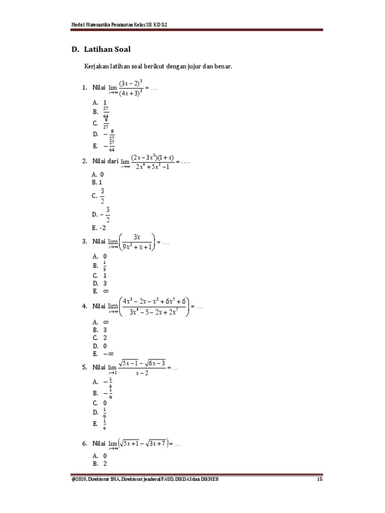 Limit Tak Hingga | PDF | Metode & Bahan Ajar | Komputer
