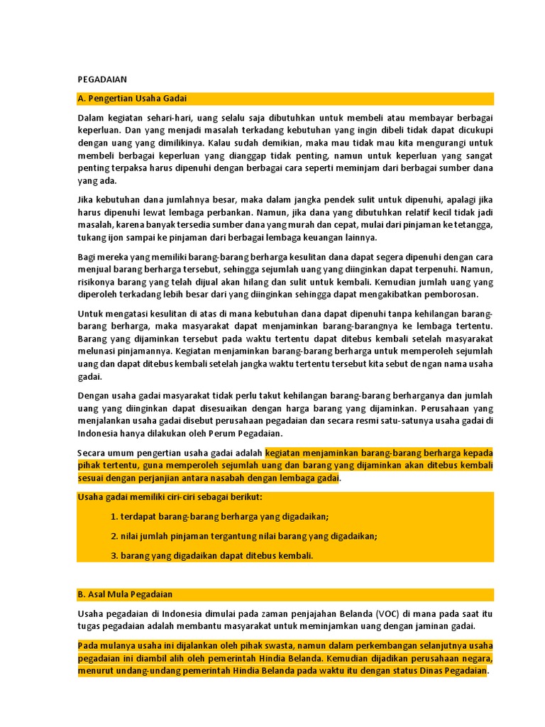 Pegadaian PDF | PDF