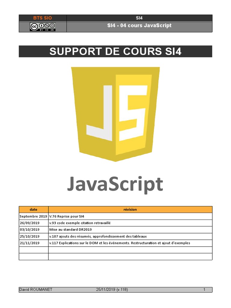 SI4 - 04 Cours Javascript | PDF | JavaScript | Ingénierie informatique