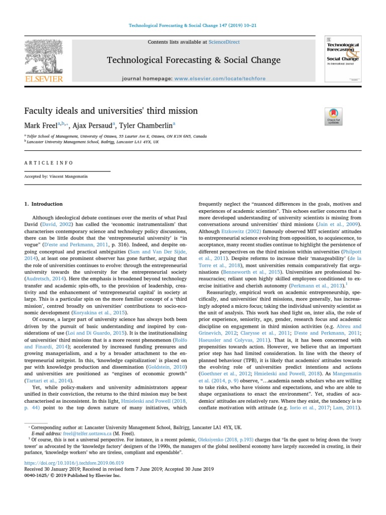 Technological Forecasting & Social Change: Mark Freel, Ajax Persaud ...