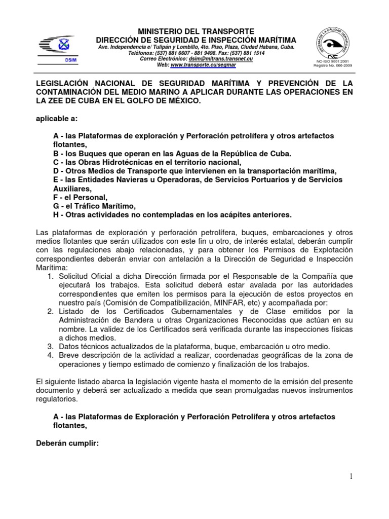 Dsim Mitrans | PDF | Cuba | Transporte de agua