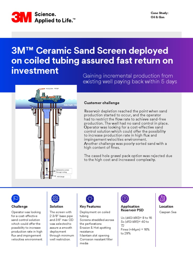 Case - Study - 3M - Ceramic Sand Screen Deployed On Coiled Tubing | PDF ...