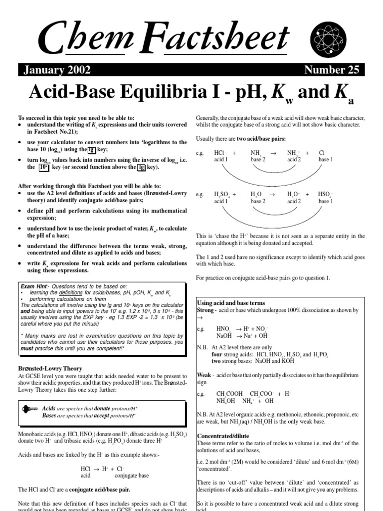 Acid Bases Equilibria | PDF | Ph | Acid