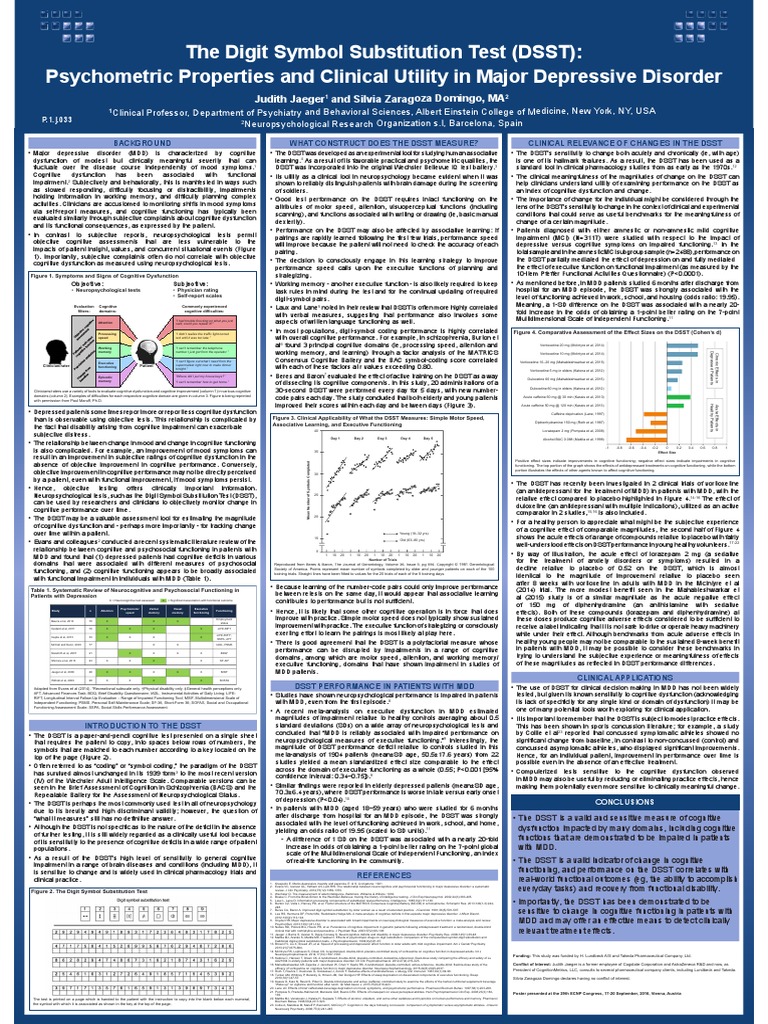 The Digit Symbol Substitution Test (DSST) : Psychometric Properties and ...