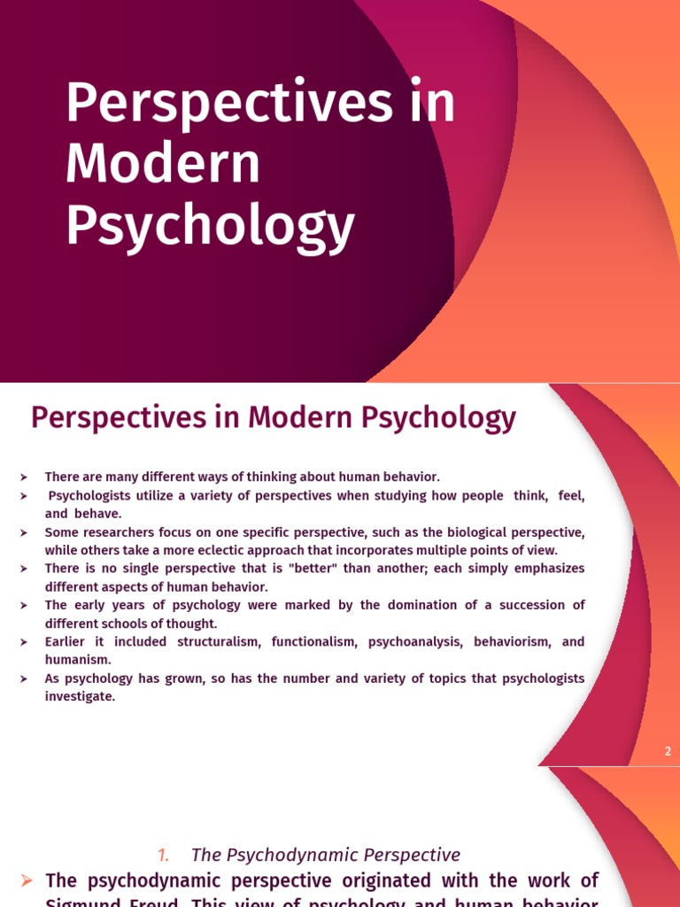 Perspectives in Modern Psychology | PDF | Psychology | Thought