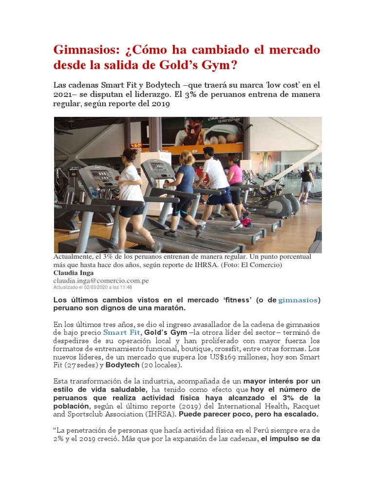 S2-Cómo Ha Cambiado El Mercado Desde La Salida de Golds Gym | PDF | Perú