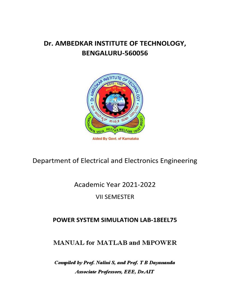 PSS Lab-18EEL75 | PDF | Electrical Engineering | Electricity