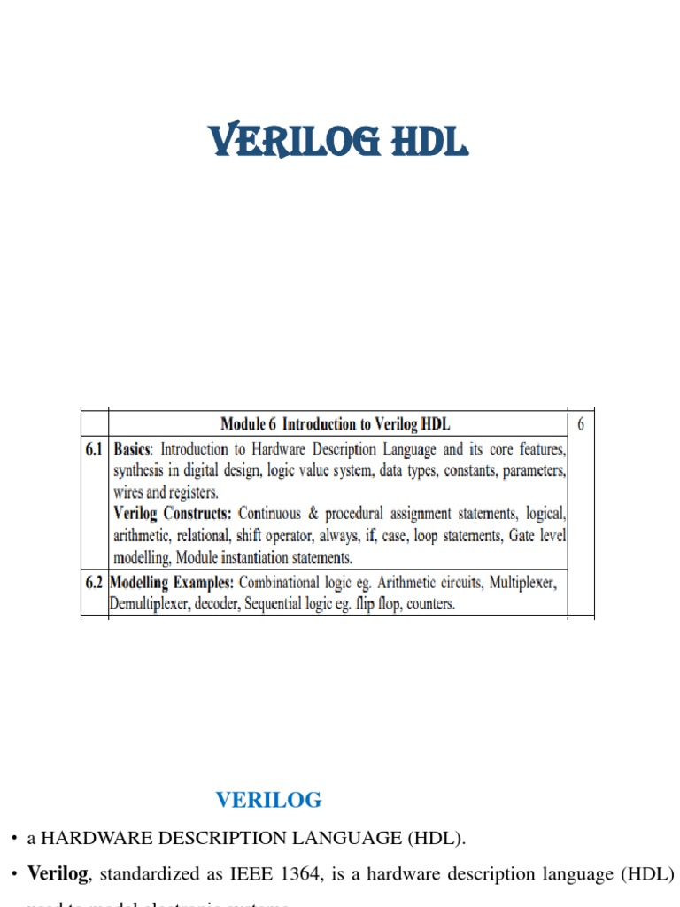 Verilog | PDF | Hardware Description Language | Control Flow