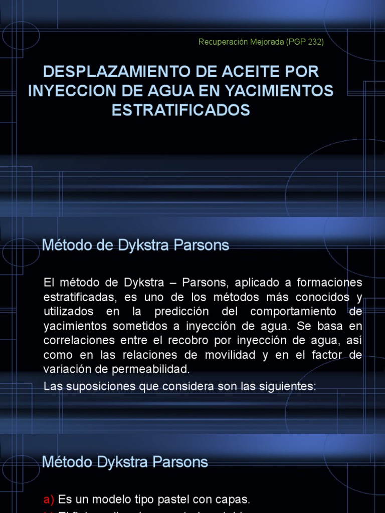 Tema 6 Metodo de Dykstra Parsons | PDF | Mecánica de Medios Continuos ...