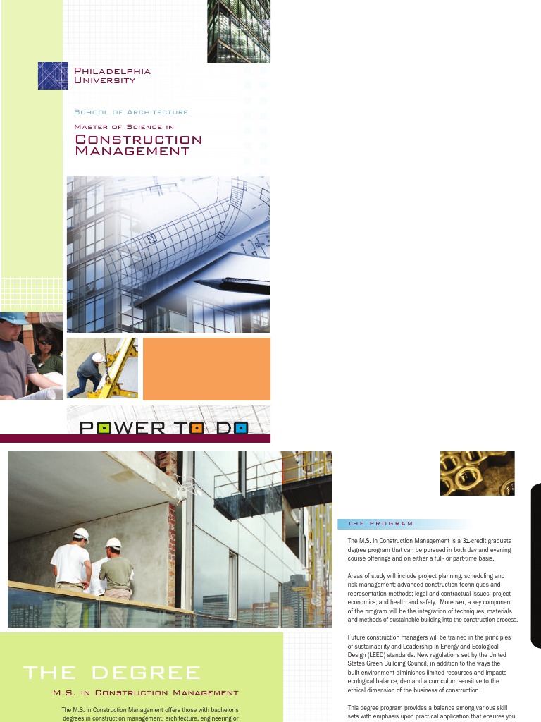 Construction Management: Philadelphia University | PDF | Master's ...