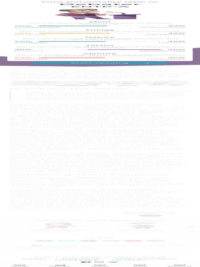 Introduction Debater (ENTP) Personality 16personalities | PDF